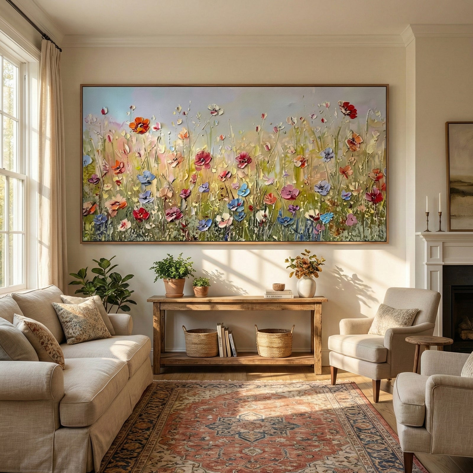 Textured Floral Meadow | Vibrant Petal Hues