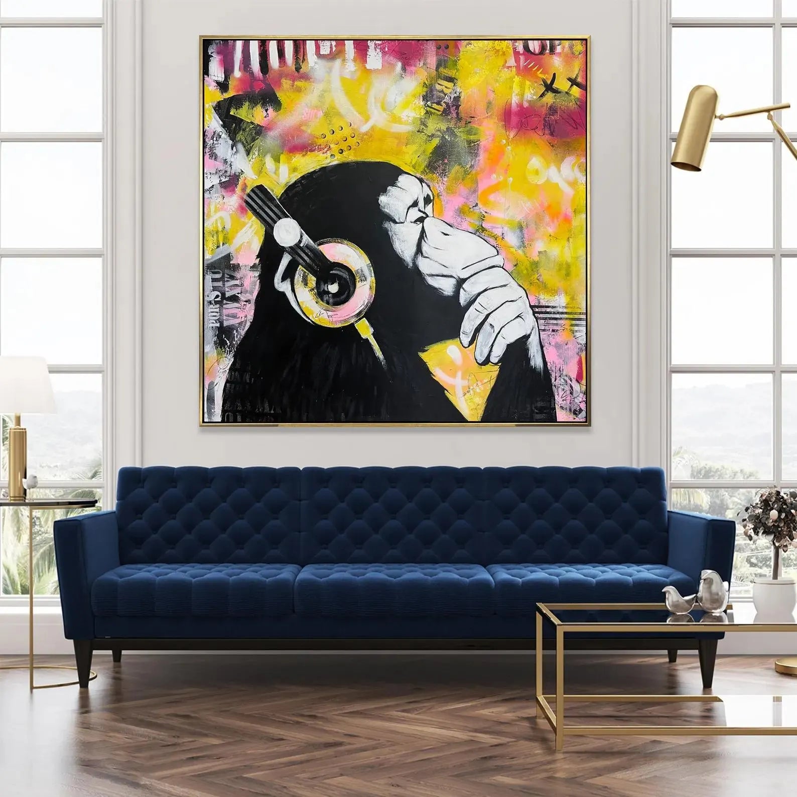 Textured Graffiti Chimp | Vibrant Backdrop