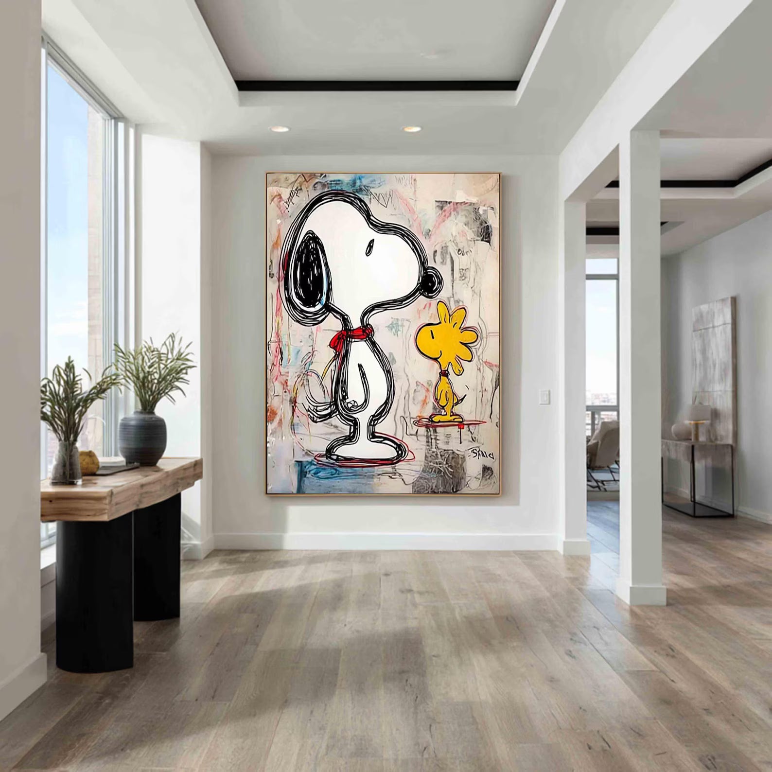 Textured Cartoon Charm | Snoopy Duo